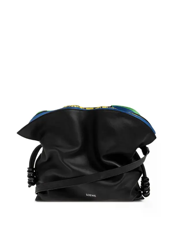 Loewe Medium Millefeuille Flamenco Clutch In Nappa Calfskin - Black