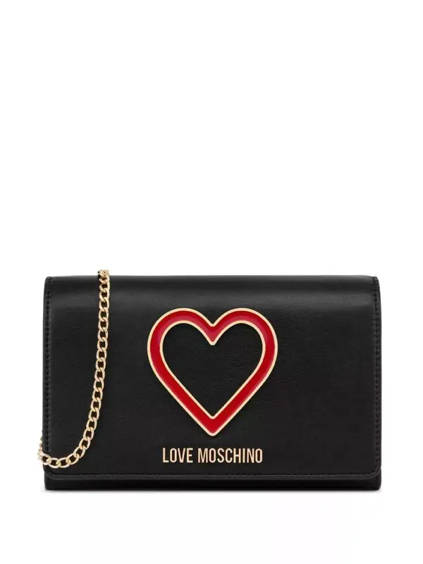 Moschino Heart-motif Shoulder Bag - Black