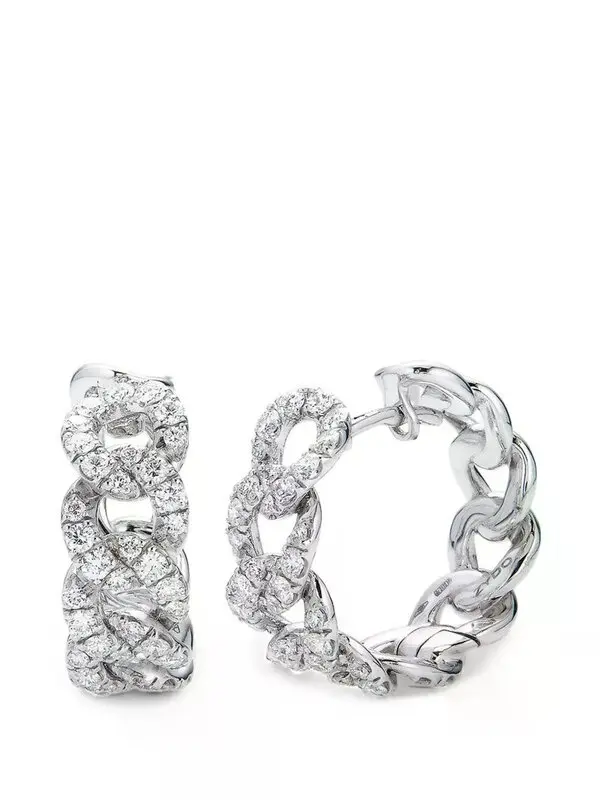 ZYDO Cuban Chain Hoop And Diamond Earrings
