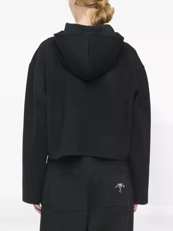 Plan C Cropped Hoodie With Scarf Collar