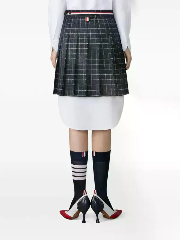 Thom Browne Windowpane Houndstooth Pleated Skirt