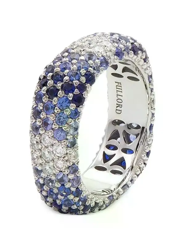 FULLORD Ghost Sapphire And Diamond Ring In 18k White Gold - Silver