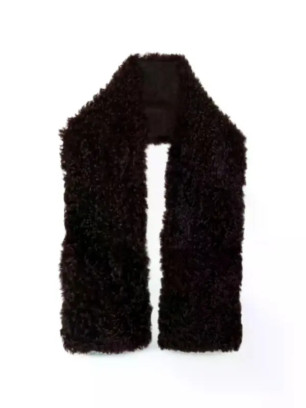 Plan C Shearling-effect Scarf - Brown