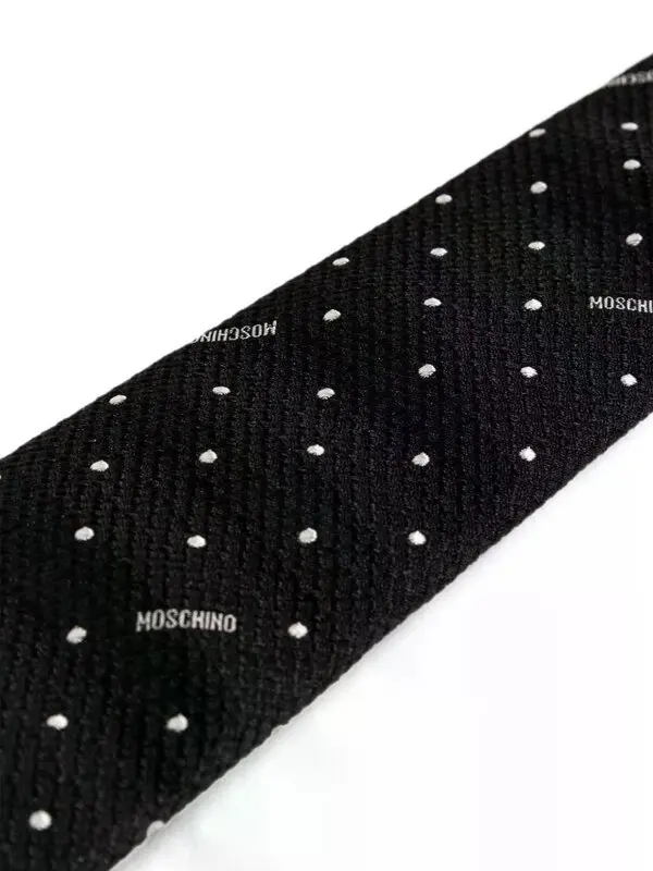 Moschino Polka-dot Logo-embroidered Tie