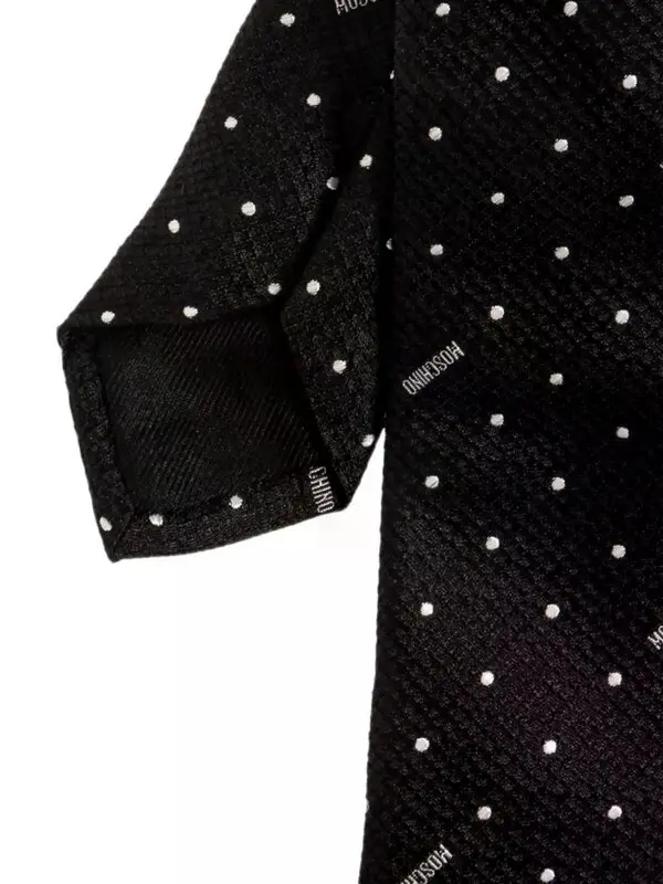 Moschino Polka-dot Logo-embroidered Tie