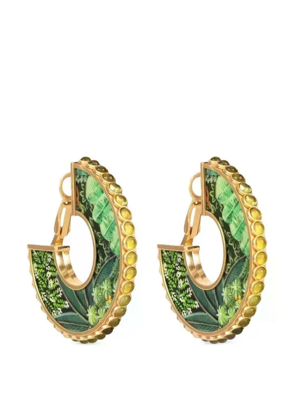 SILVIA FURMANOVICH Miniature Painting Peridot And Diamond Hoop Earrings - Gold