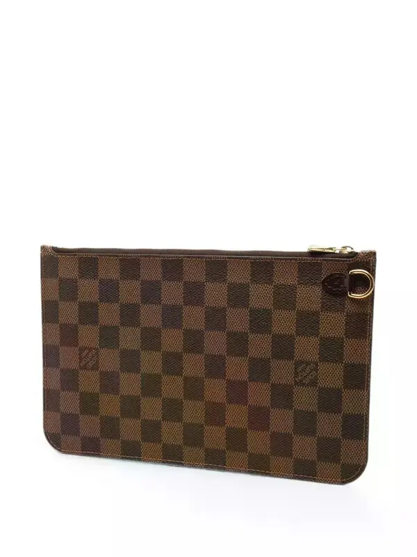 LOUIS VUITTON 2016 Damier Ebene Neverfull Pochette Clutch Bag