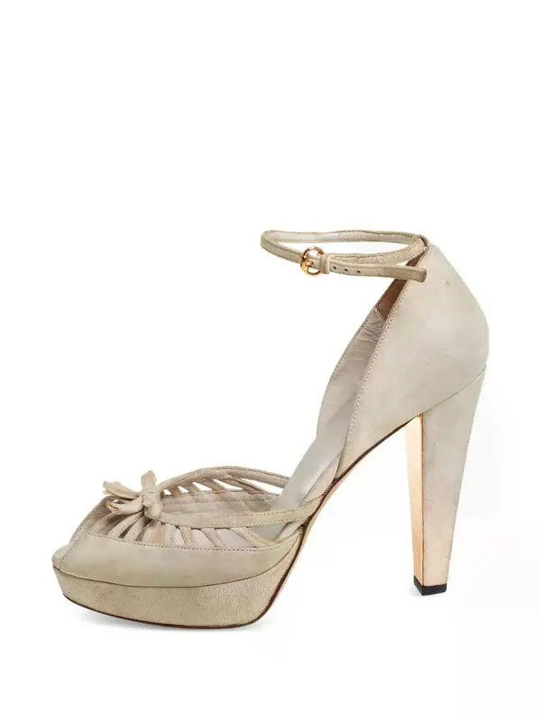 Gucci Bow-detail Platform Sandals - Neutrals