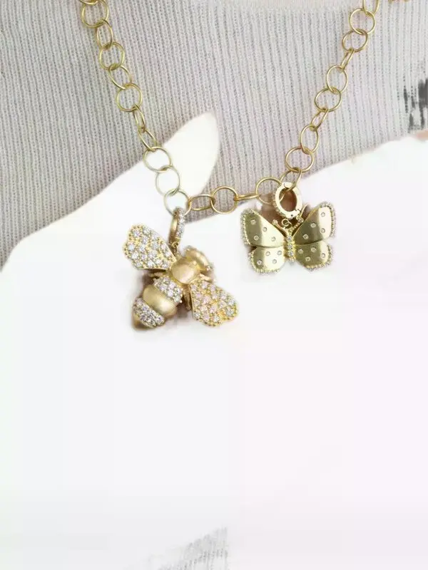 TANYA FARAH Large Butterfly Enhancer Diamond Pendant