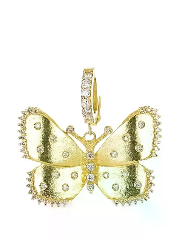 TANYA FARAH Large Butterfly Enhancer Diamond Pendant - Gold