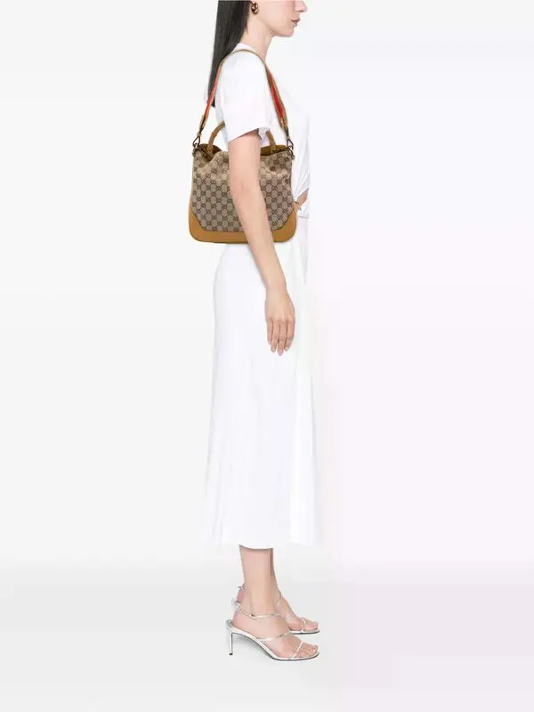 Gucci 2000-2015 Gg Canvas Bamboo Web Satchel