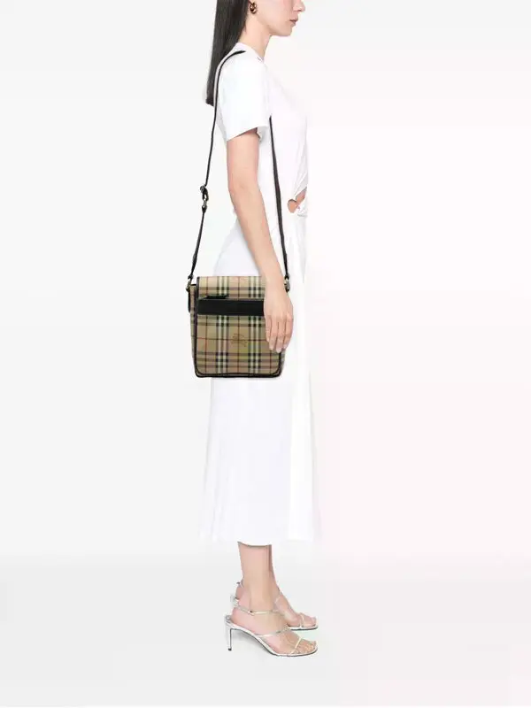 Burberry 2000-2017 Haymarket Check Coated Canvas Crossbody Bag - Neutrals