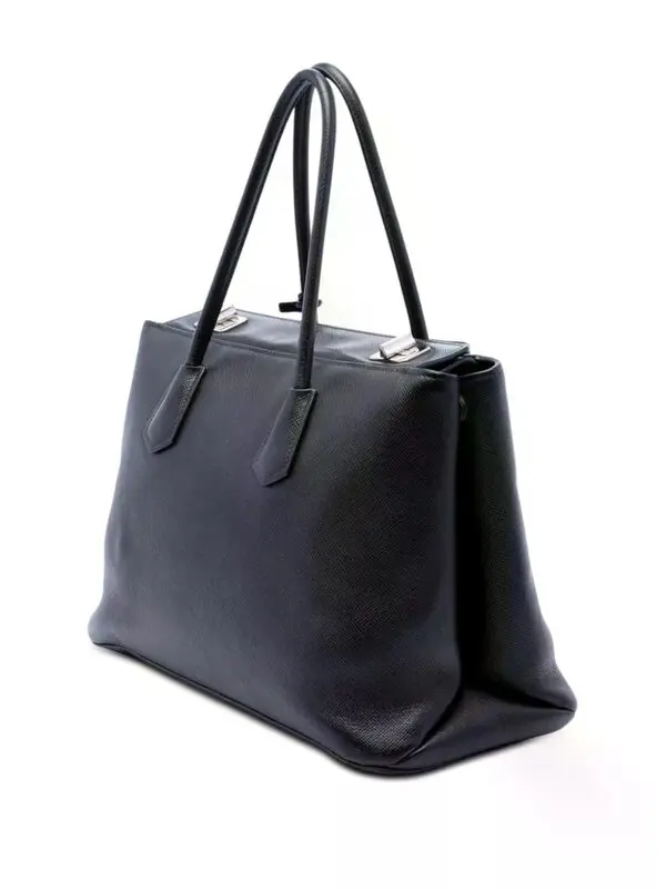 Prada Saffiano Leather Turnlock Satchel - Black