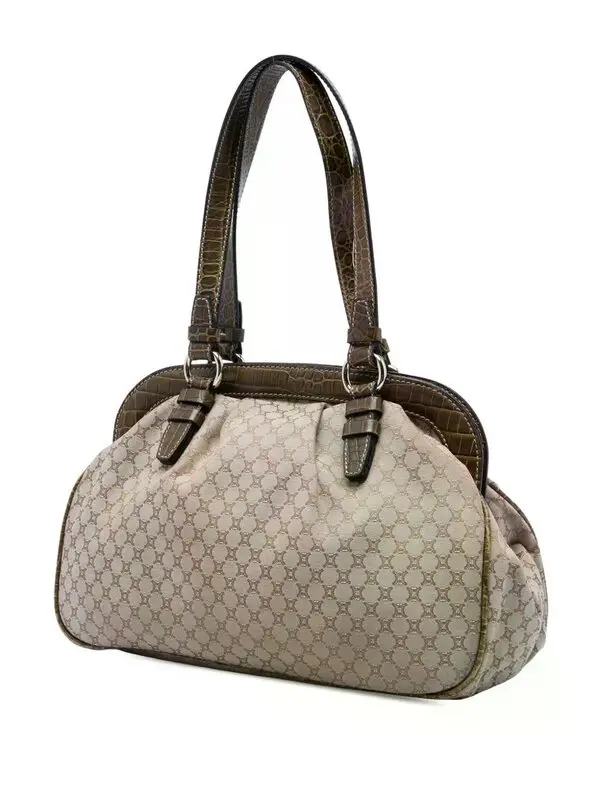 Celine 2008 Macadam Canvas Tassel Frame Satchel