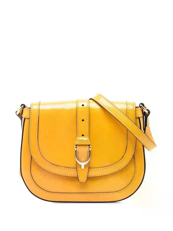 Gucci 2016-2026 Small Microguccissima Patent Stirrup Crossbody Bag - Yellow