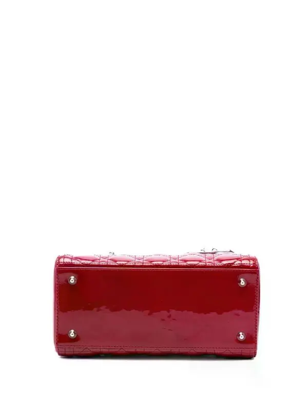 Dior Patent Cannage Lady Satchel - Red