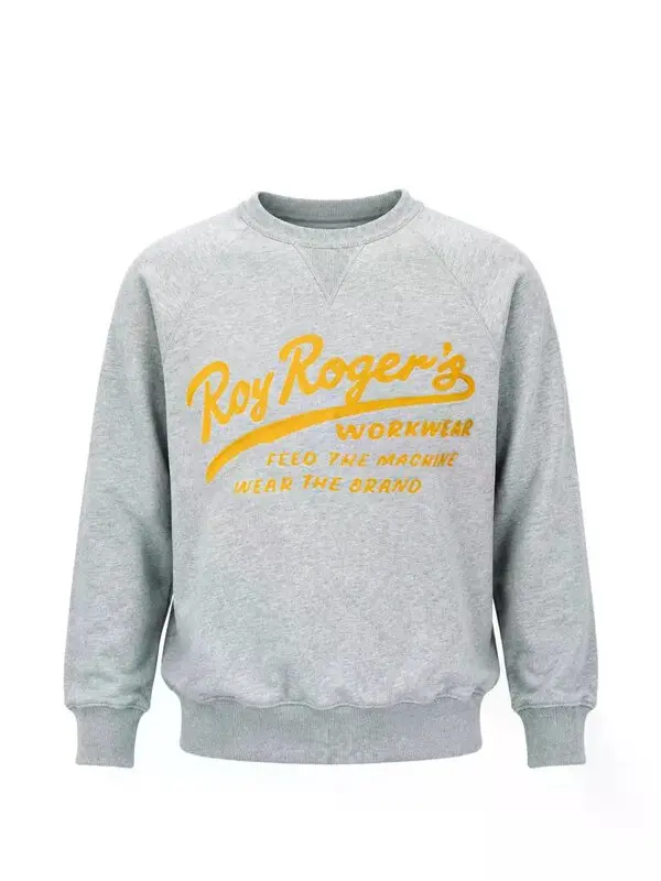 ROY ROGER'S Logo-embroidered Raglan-sleeve Sweatshirt - Grey
