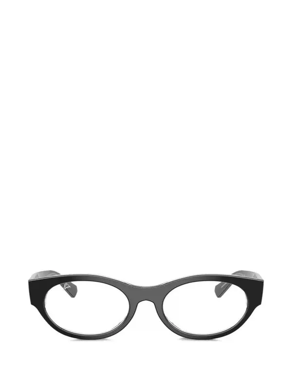 Ray-ban Oval-frame Glasses - Black