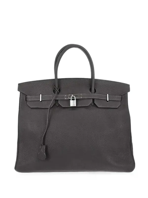 Hermès 2006 Taurillon Clemence Birkin 40 Tote Bag - Grey