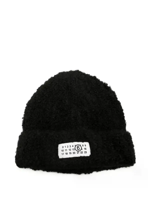 MAISON MARGIELA Logo-patch Beanie Hat - Black