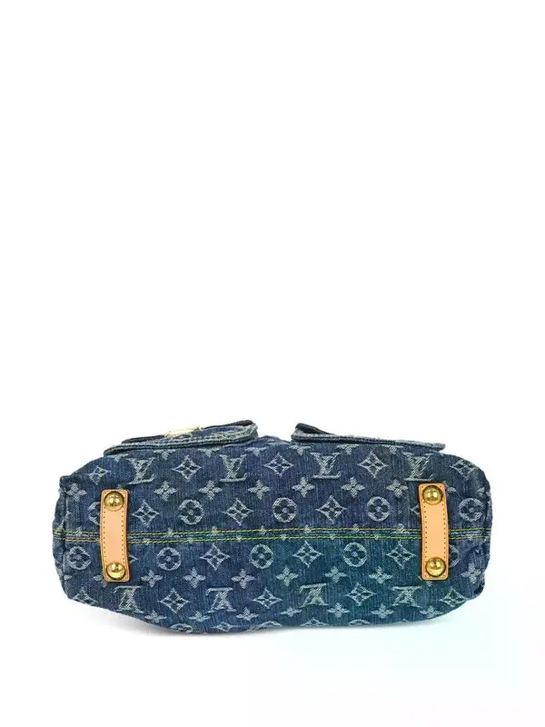 LOUIS VUITTON Monogram Denim Baggy Tote Bag - Blue