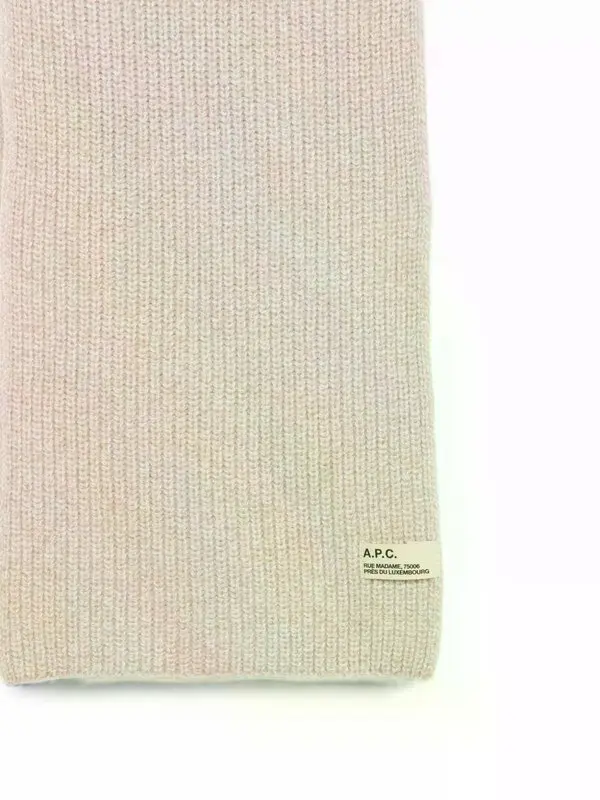 A.p.c. Sasha Ribbed-knit Scarf - Neutrals