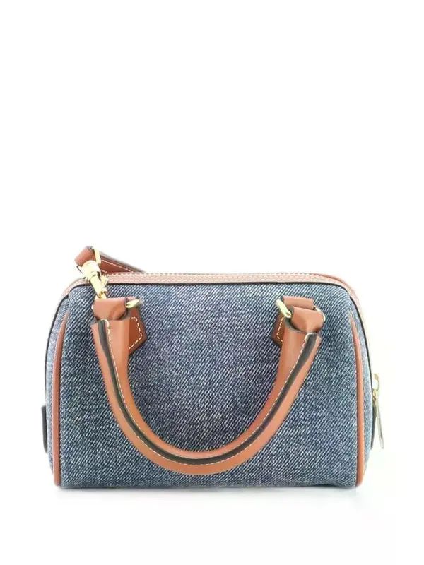Celine Cuir Triomphe Boston Bag Denim Mini Satchel
