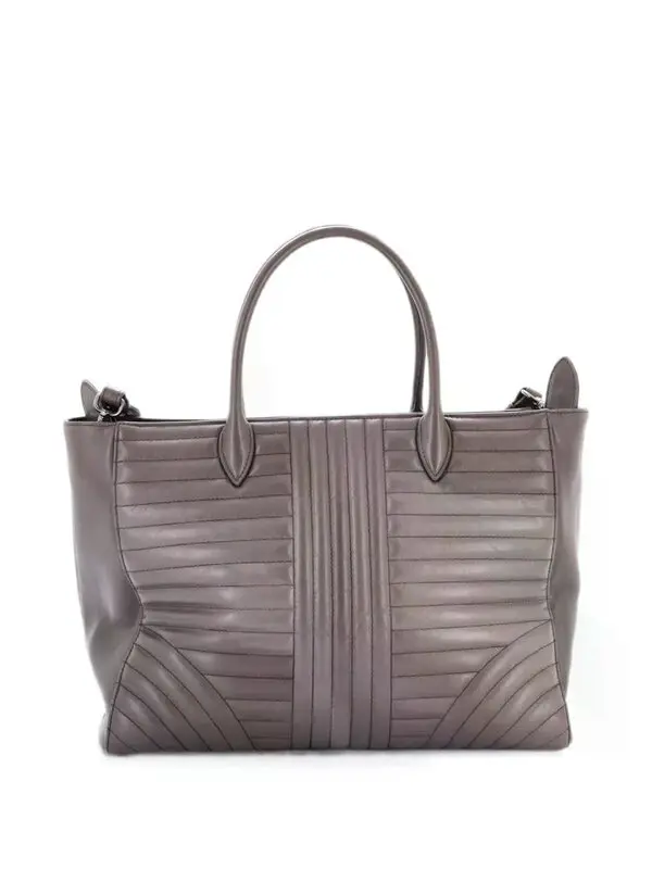 Prada Convertible Open Diagramme Quilted Leather Medium Tote Bag