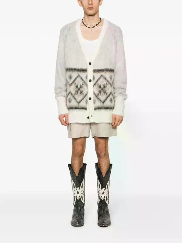 Martine Rose Brushed Fair Isle-intarsia Mohair Blend Cardigan