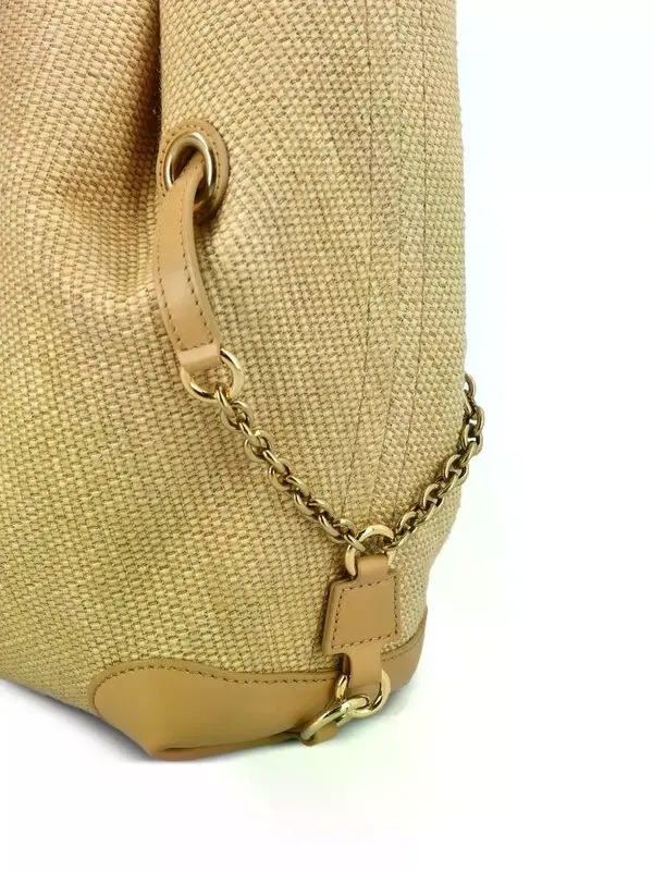 Chloé Clover Double Carry Bag In Raffia-effect Fibres
