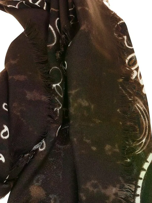 Destin Paisley-print Frayed-edge Scarf