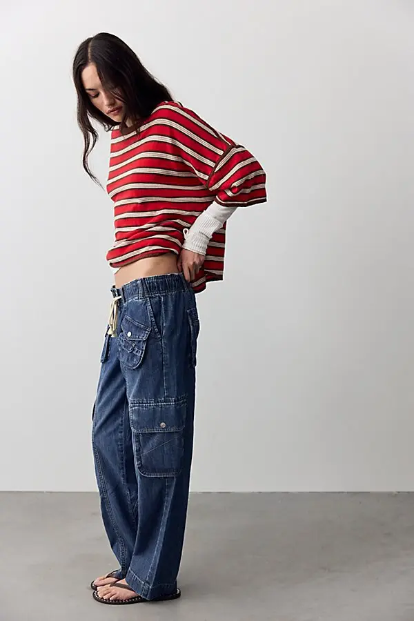 We The Free Tahiti Denim Pull-on Cargo Pants - High Standards