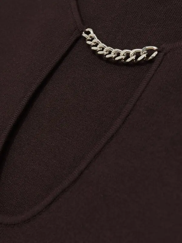 REISS Chain-detail Keyhole Knit Top