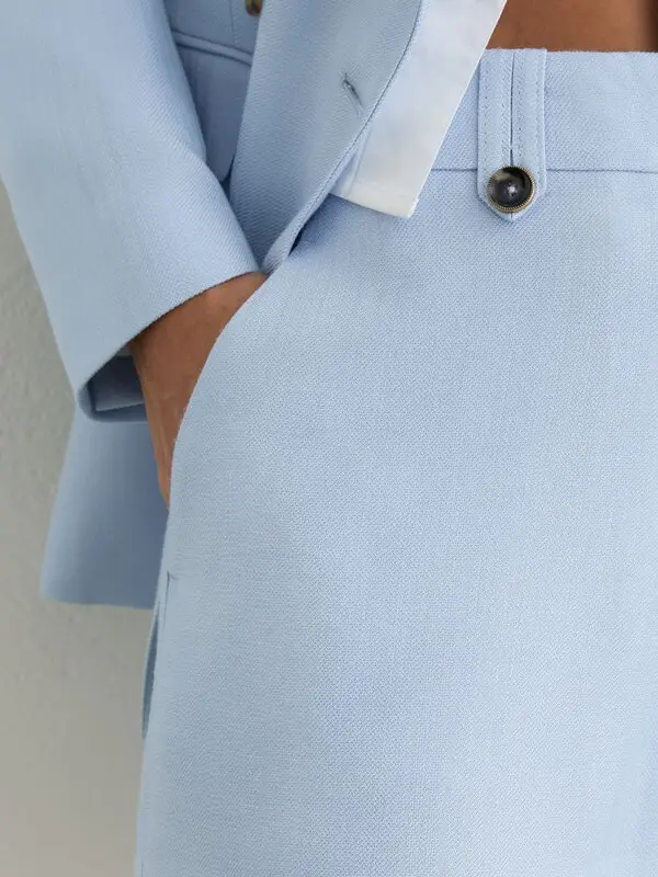REISS Mid-rise Tailored Shorts - Blue
