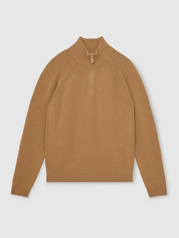 REISS Wool And Cashmere Half-zip Jumper