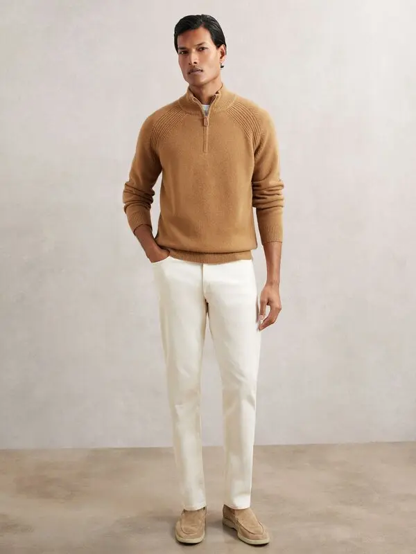 REISS Wool And Cashmere Half-zip Jumper