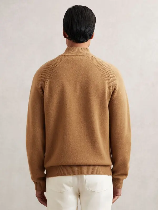 REISS Wool And Cashmere Half-zip Jumper