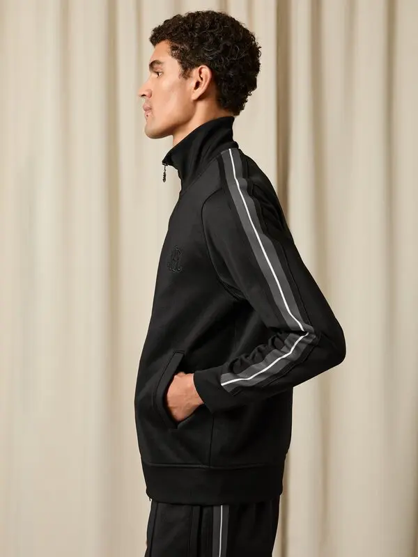 REISS Monogram Zip-through Relaxed Track Top