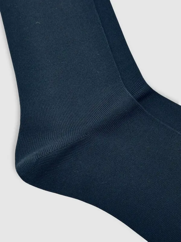 REISS Cotton-blend Logo Embroidery Crew Socks - Navy