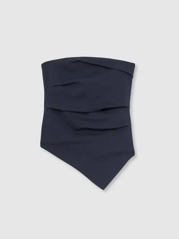 REISS Ruched Bandeau Top With Scarf Hem
