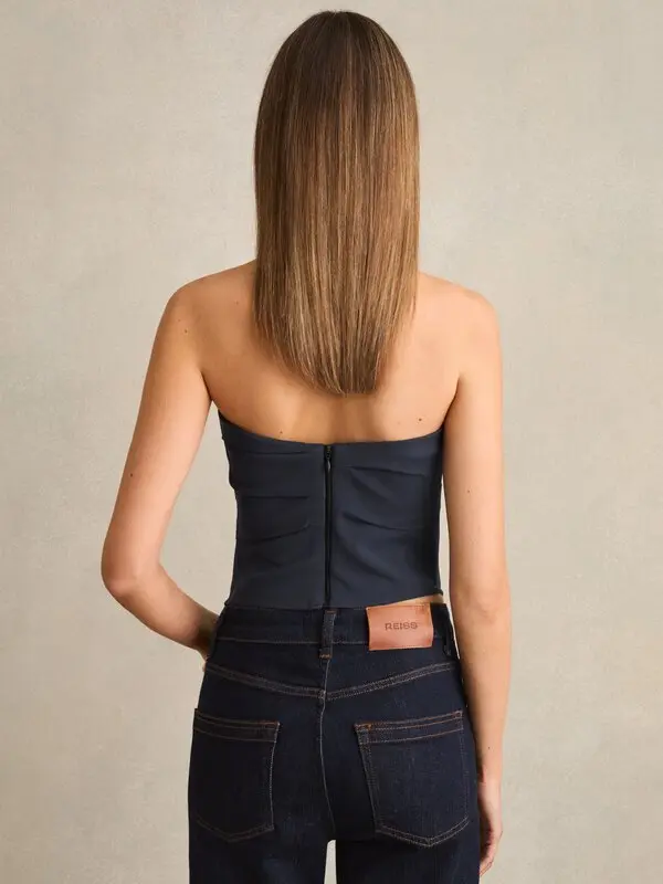 REISS Ruched Bandeau Top With Scarf Hem