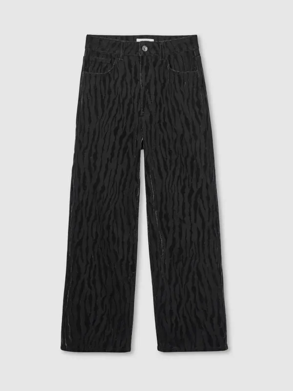 REISS Cotton-blend Flocked Straight-leg Jeans