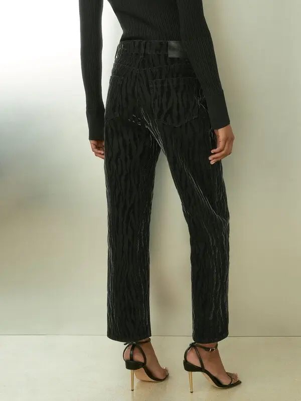 REISS Cotton-blend Flocked Straight-leg Jeans