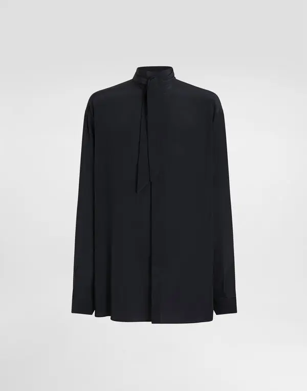 Dolce & Gabbana Crêpe De Chine Shirt Shirts - Blue