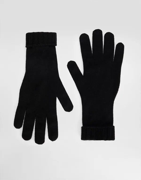 Dolce & Gabbana Cashmere Knit Gloves Hats And Gloves - Black