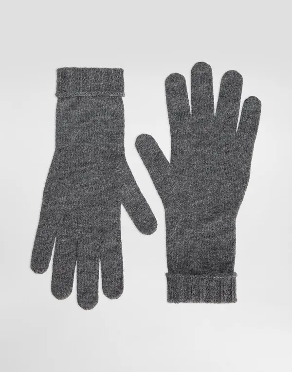 Dolce & Gabbana Cashmere Knit Gloves Hats And Gloves - Grey