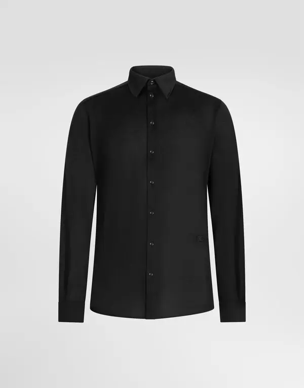 Dolce & Gabbana Martini Shirt In Melange Jersey Shirts - Black