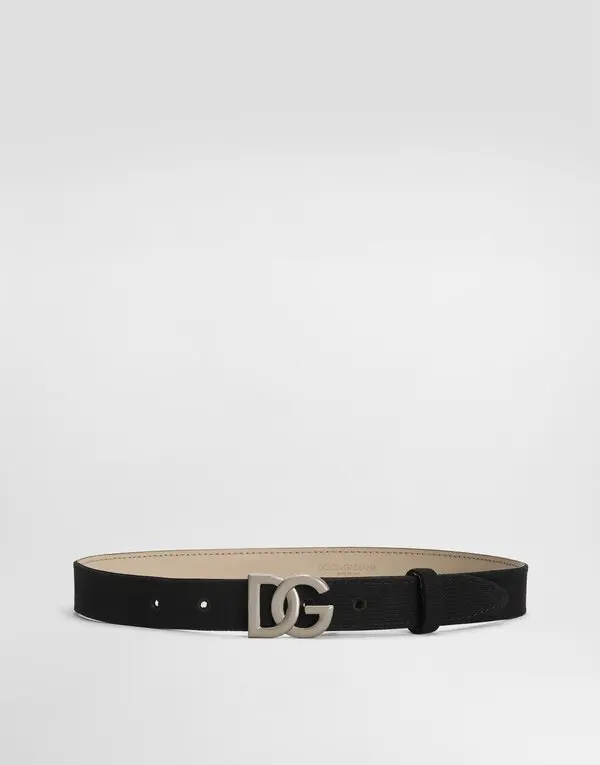 Dolce & Gabbana Canvas Belt With Logo Buckle