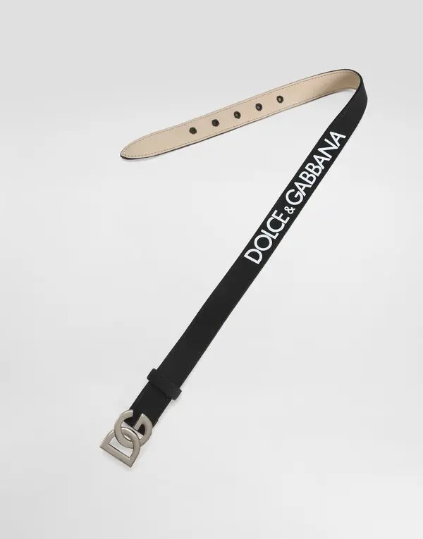 Dolce & Gabbana Canvas Belt With Logo Buckle