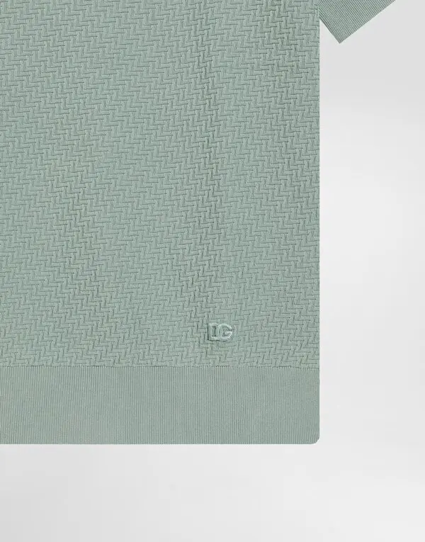 Dolce & Gabbana Micro-dot Stitch Polo Shirt Sweaters And Cardigans
